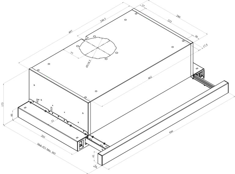 TCH601SS Stainless Steel 60cm Telescopic Cooker Hood | Altimo